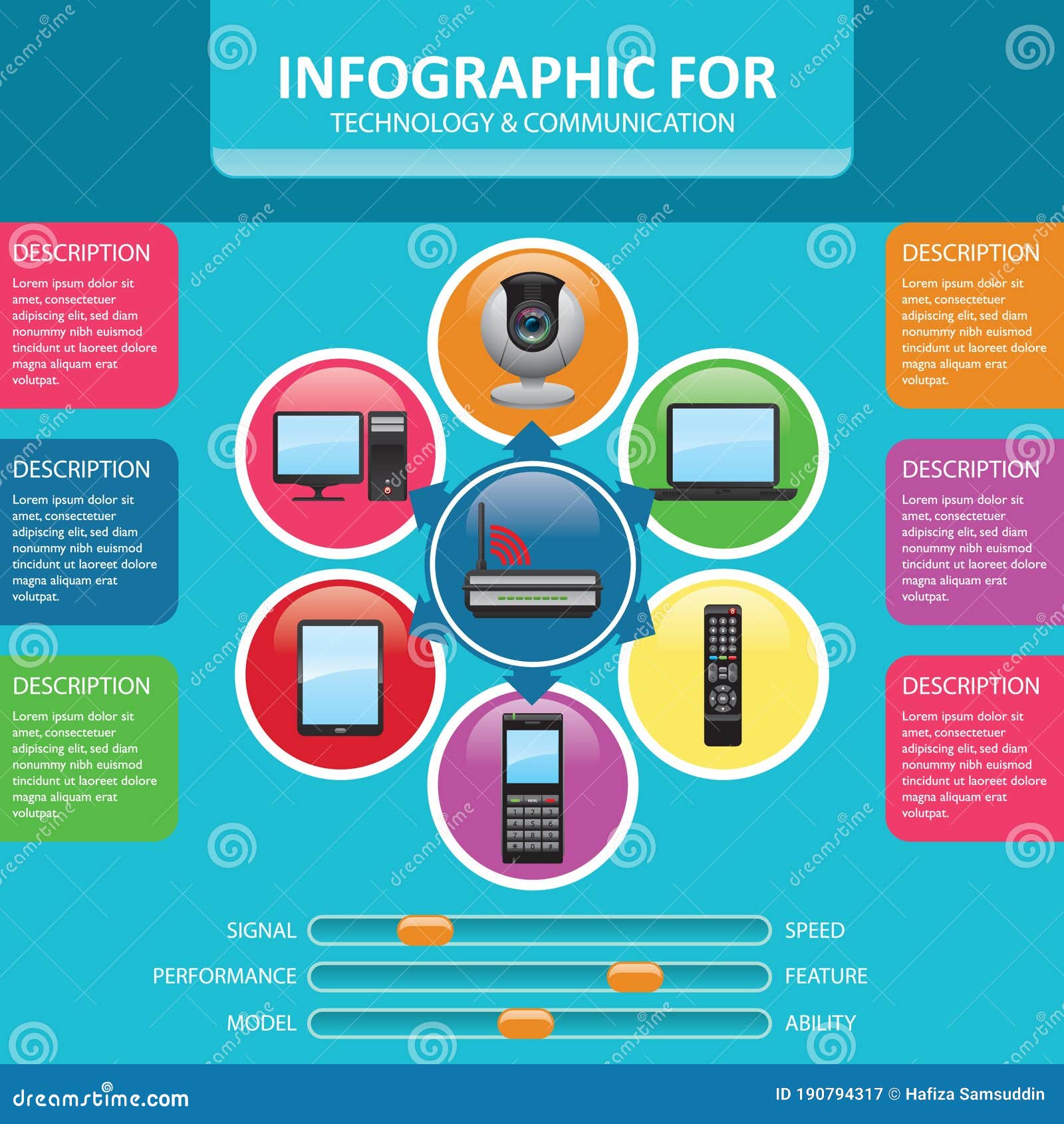 Infographic of Technology and Communication. Vector Illustration ...