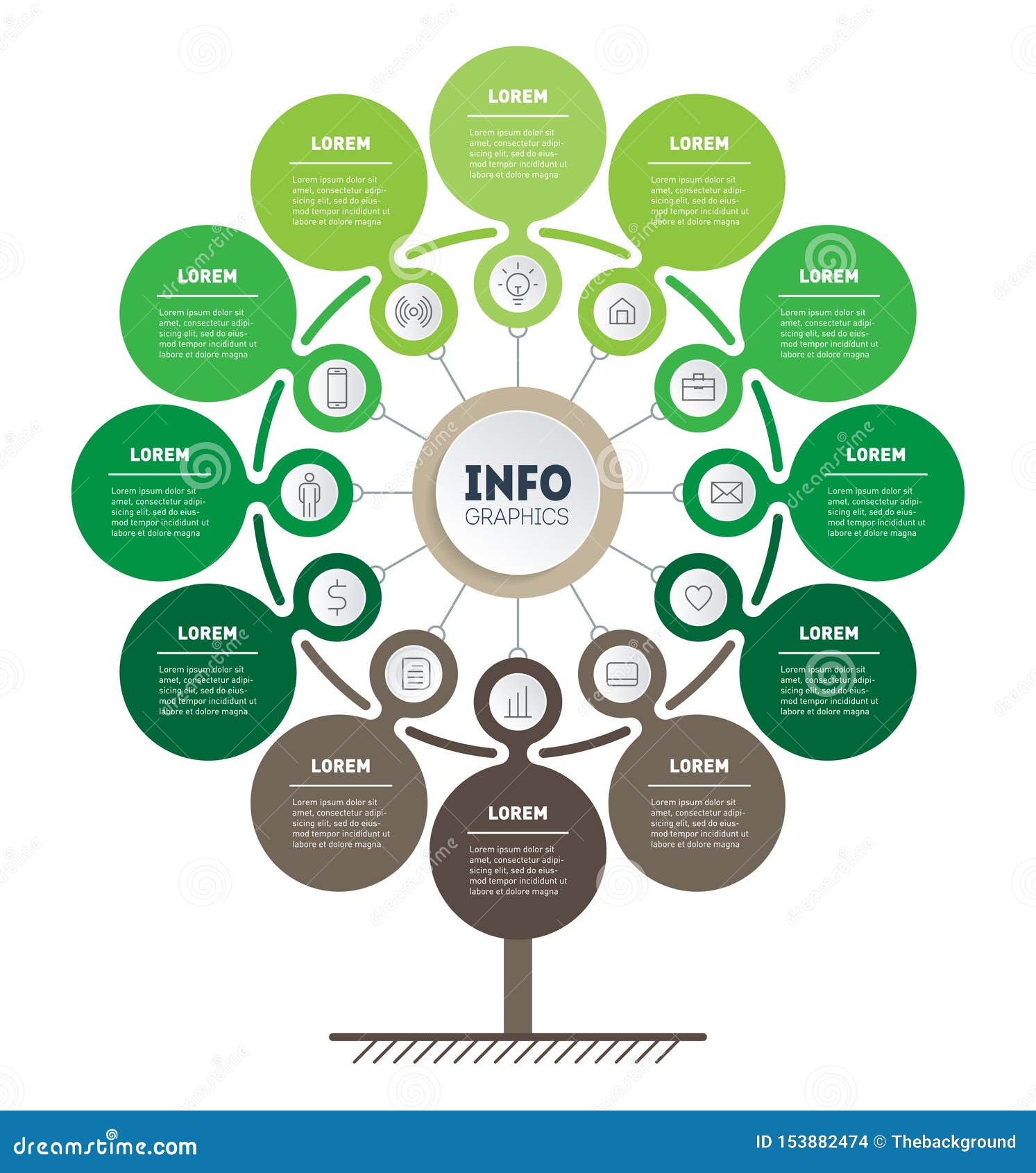 Infographic of Technology or Education Process with 12 Points. Template ...