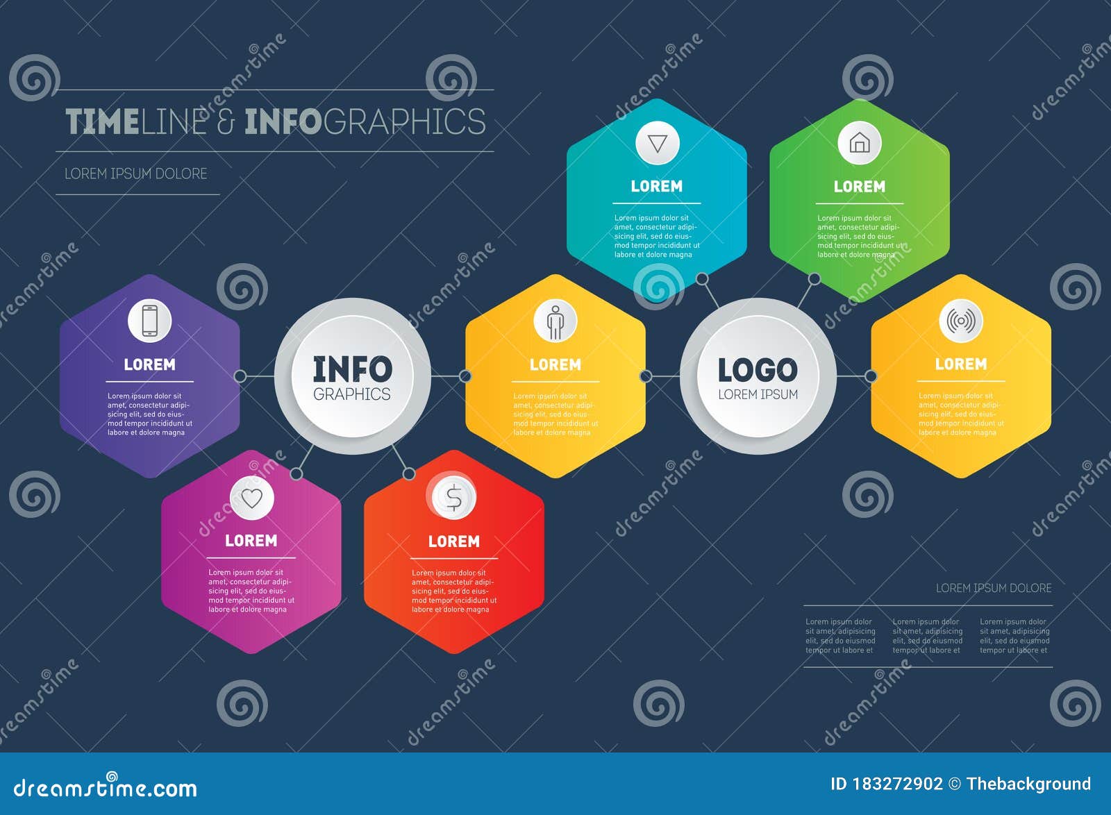 Infographic of Technology or Education Process with 7 Steps. Business ...