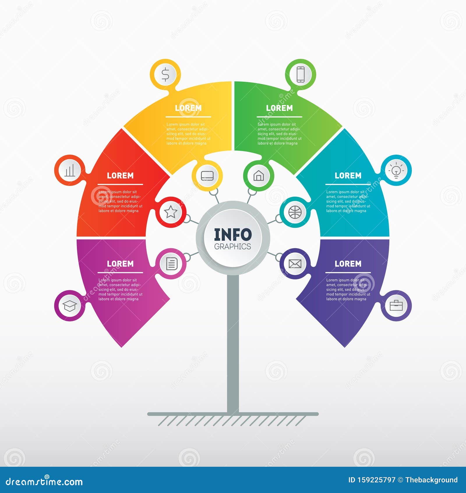 Infographic of Technology or Education Process with 6 Steps. Template ...