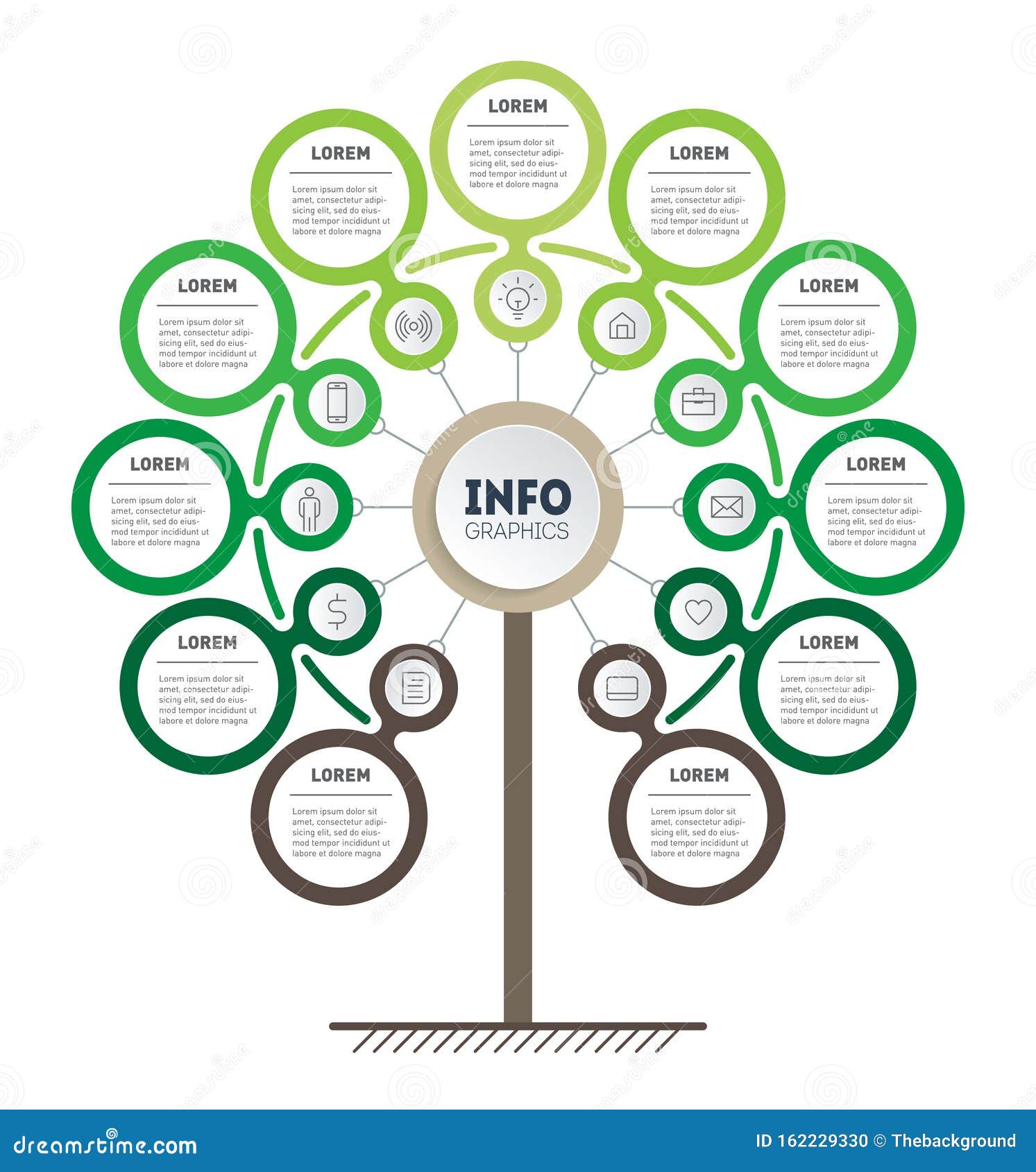 Infographic of Technology or Education Process. Template of Tree, Info ...