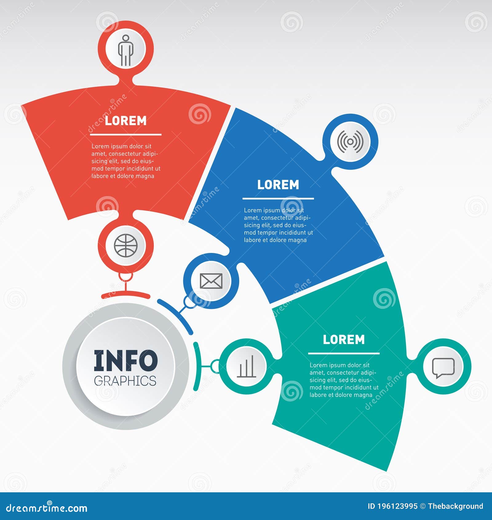 Infographic of Technology or Education Process with Three Options. Web ...