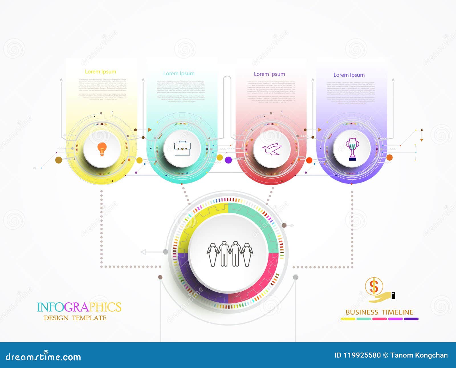Infographic Technology Template Timeline Hi-tech Digital and ...