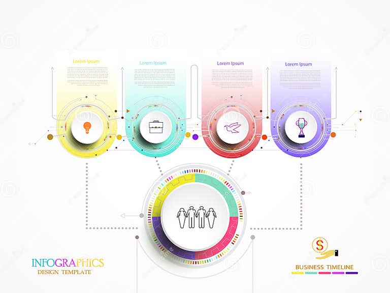 Infographic Technology Template Timeline Hi-tech Digital and ...