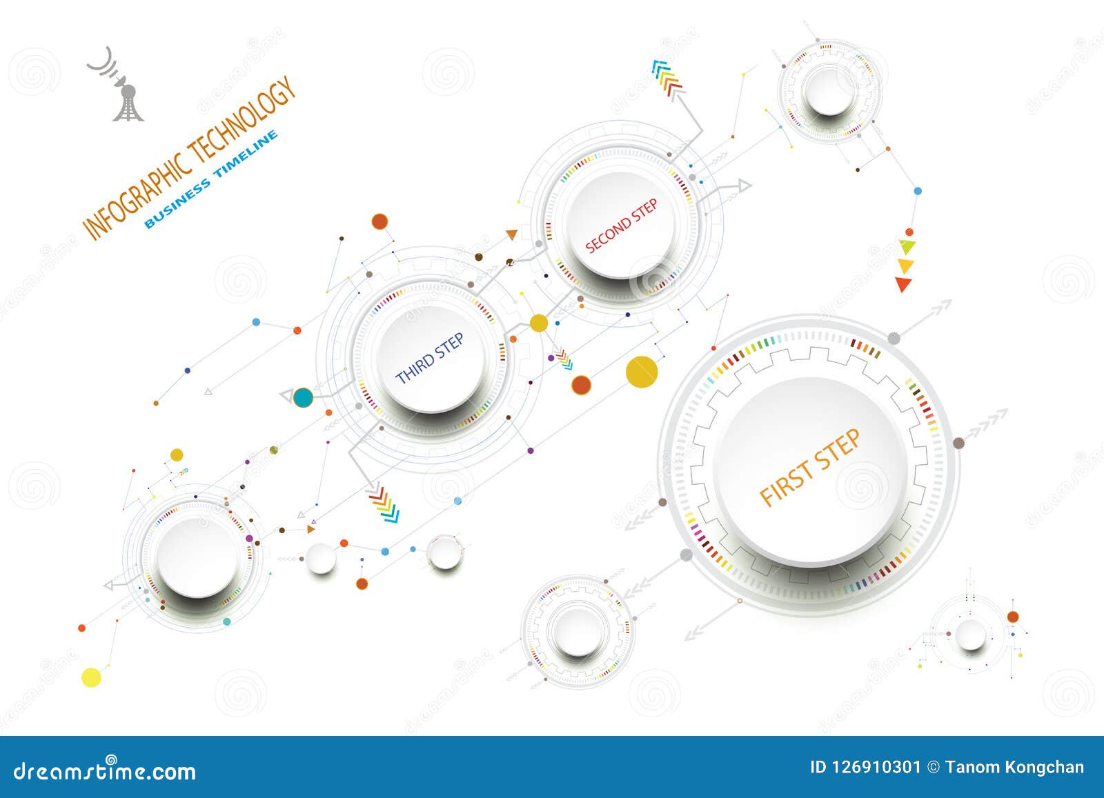 Infographic Technology Template Timeline Hi-tech Digital Stock ...