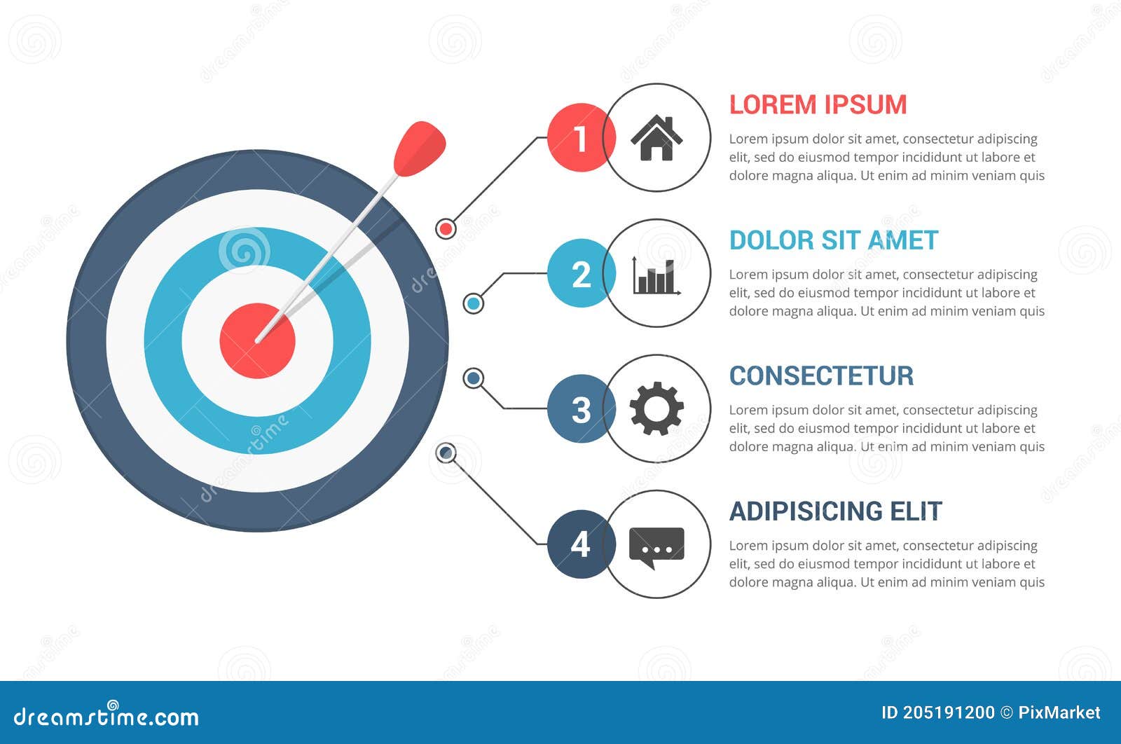 Infographic Tempate with Target Stock Vector - Illustration of element ...