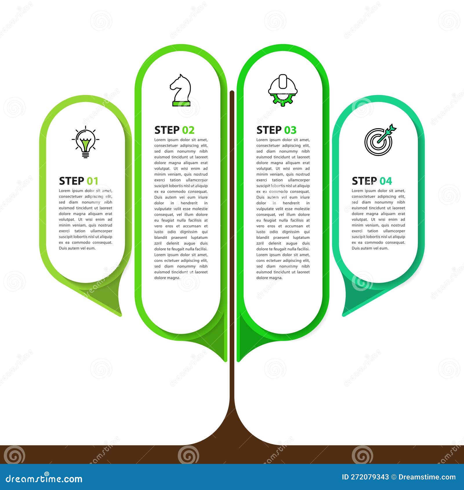 Infographic Template. Abstract Tree with 4 Steps and Icons Stock Vector ...