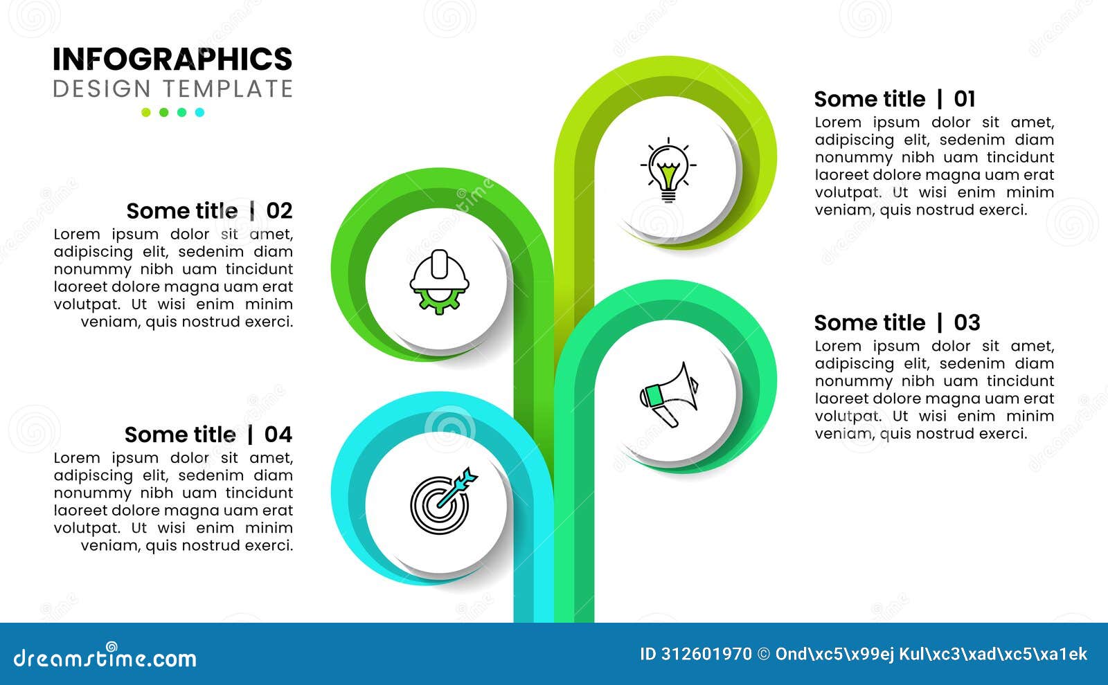 Infographic Template. Abstract Tree with 4 Steps Stock Vector ...