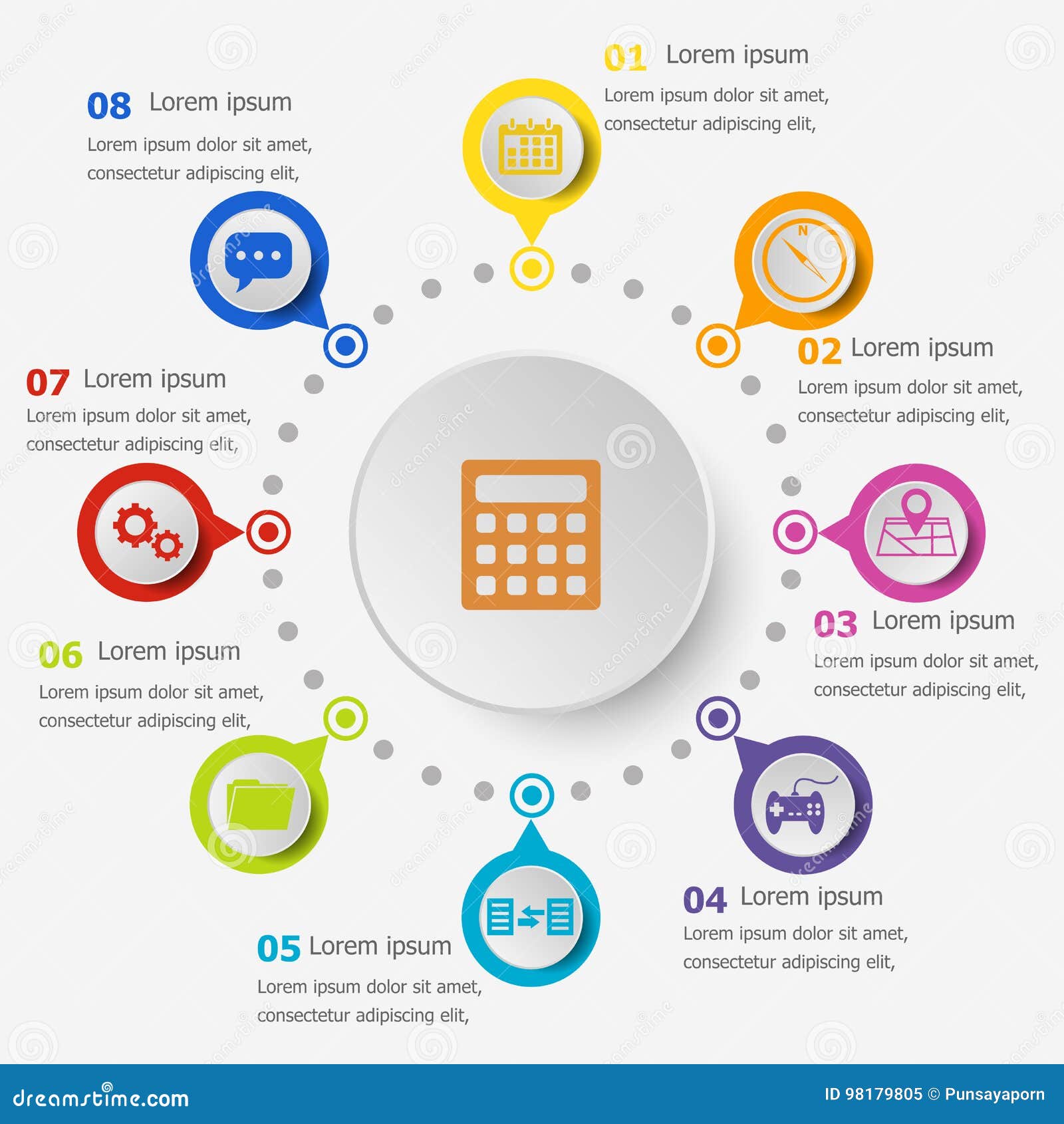 Infographic Template with Application Icons Stock Vector - Illustration ...