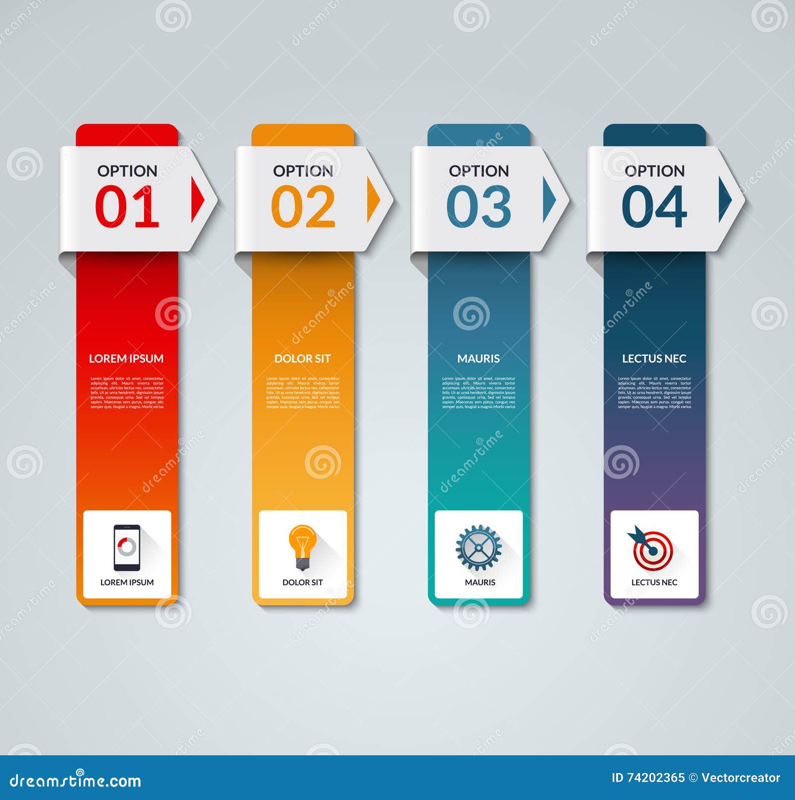 Infographic Template with 4 Arrows Stock Vector - Illustration of plan ...