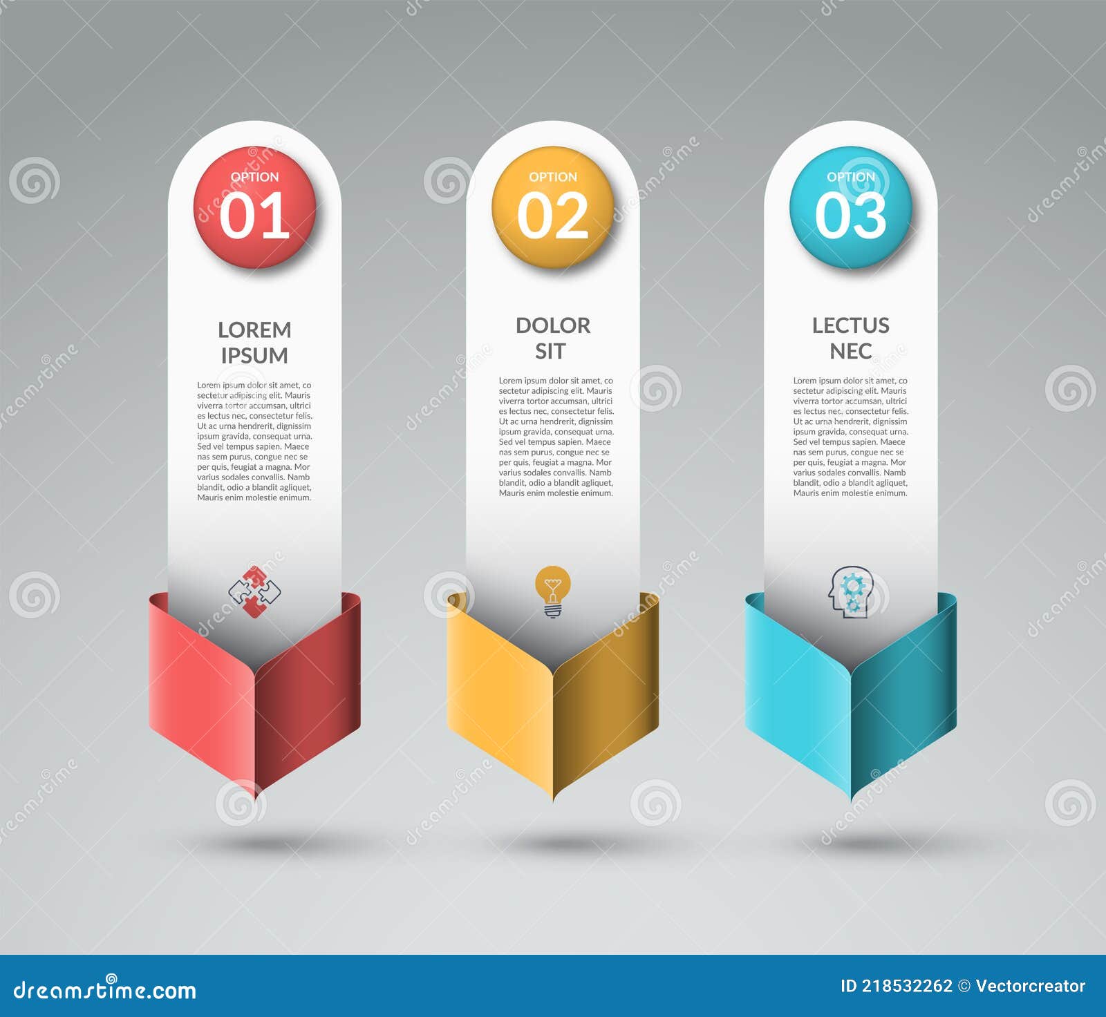 Infographic Template with 3 Arrows Pointing Down. Can Be Used for ...