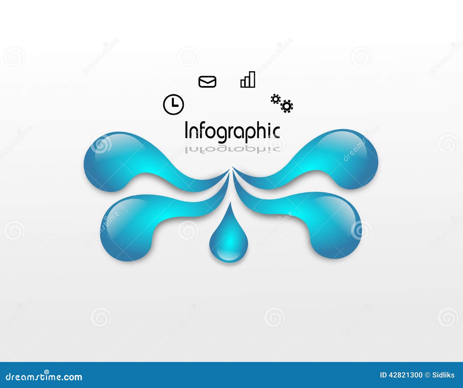 Infographic Template with Blue Drops Stock Illustration - Illustration ...