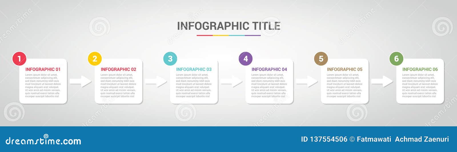 Infographic Template with Boxed Box Style for Step or Process Timeline ...