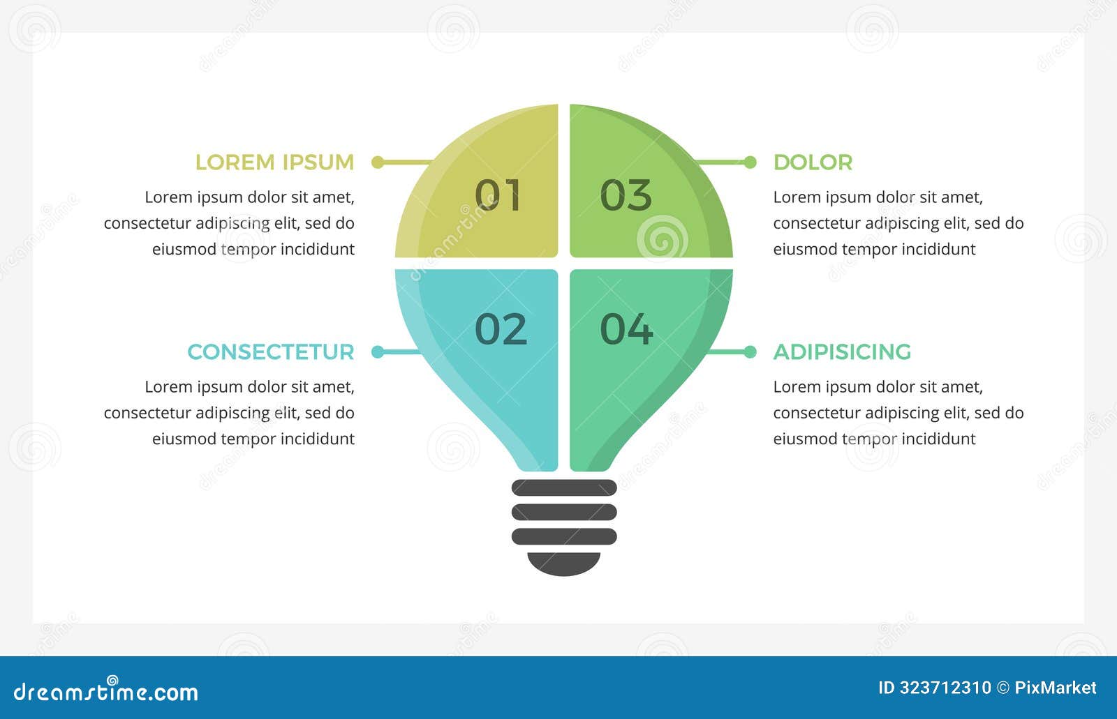 Infographic Template with Bulb Stock Vector - Illustration of text ...