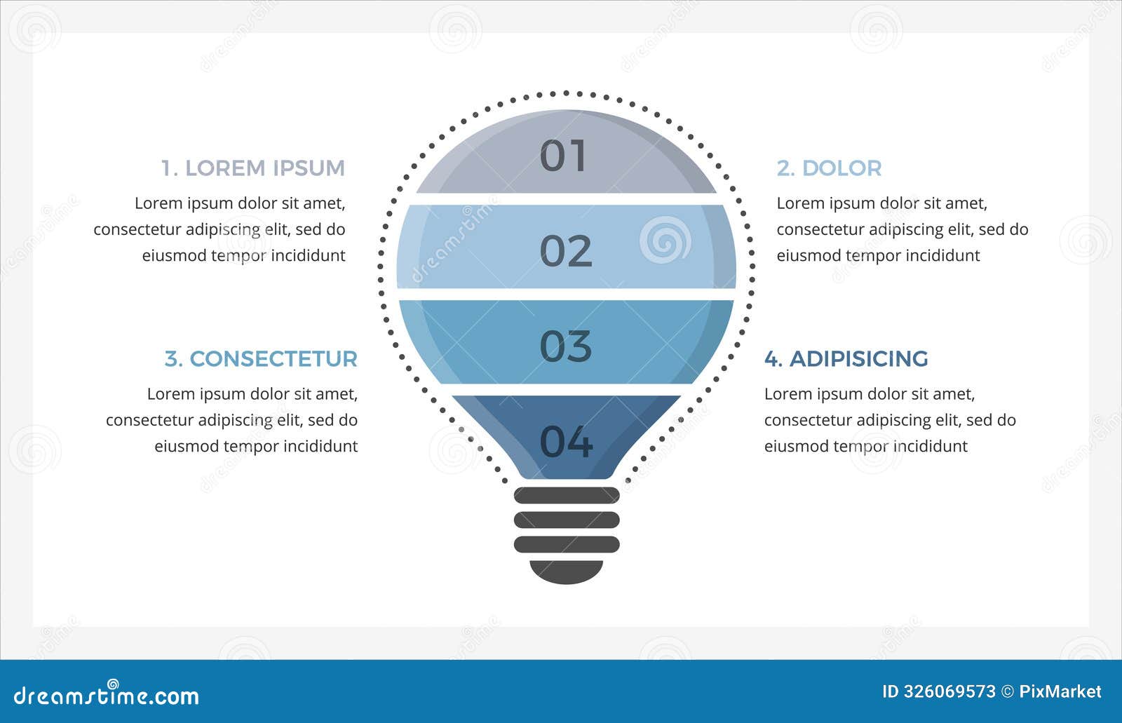 Infographic Template with Bulb Stock Illustration - Illustration of ...