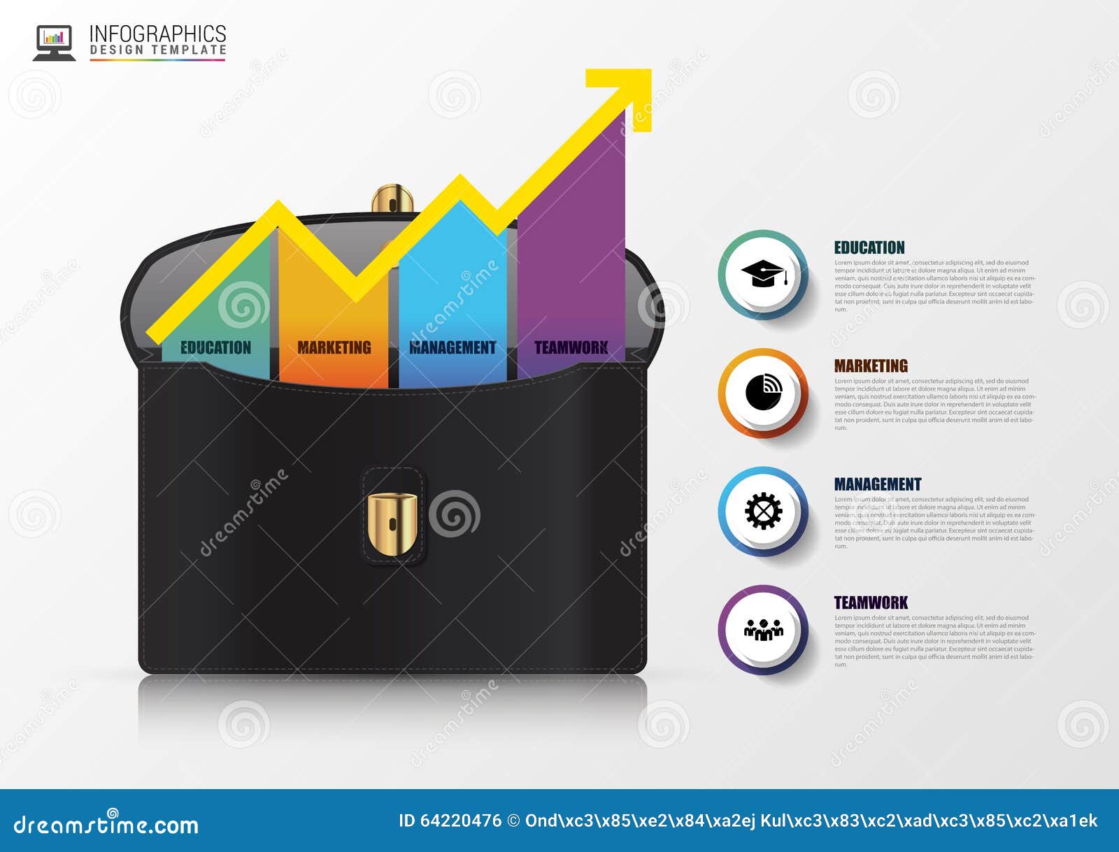 Infographic Template with Business Bag. Modern Design Stock Vector ...