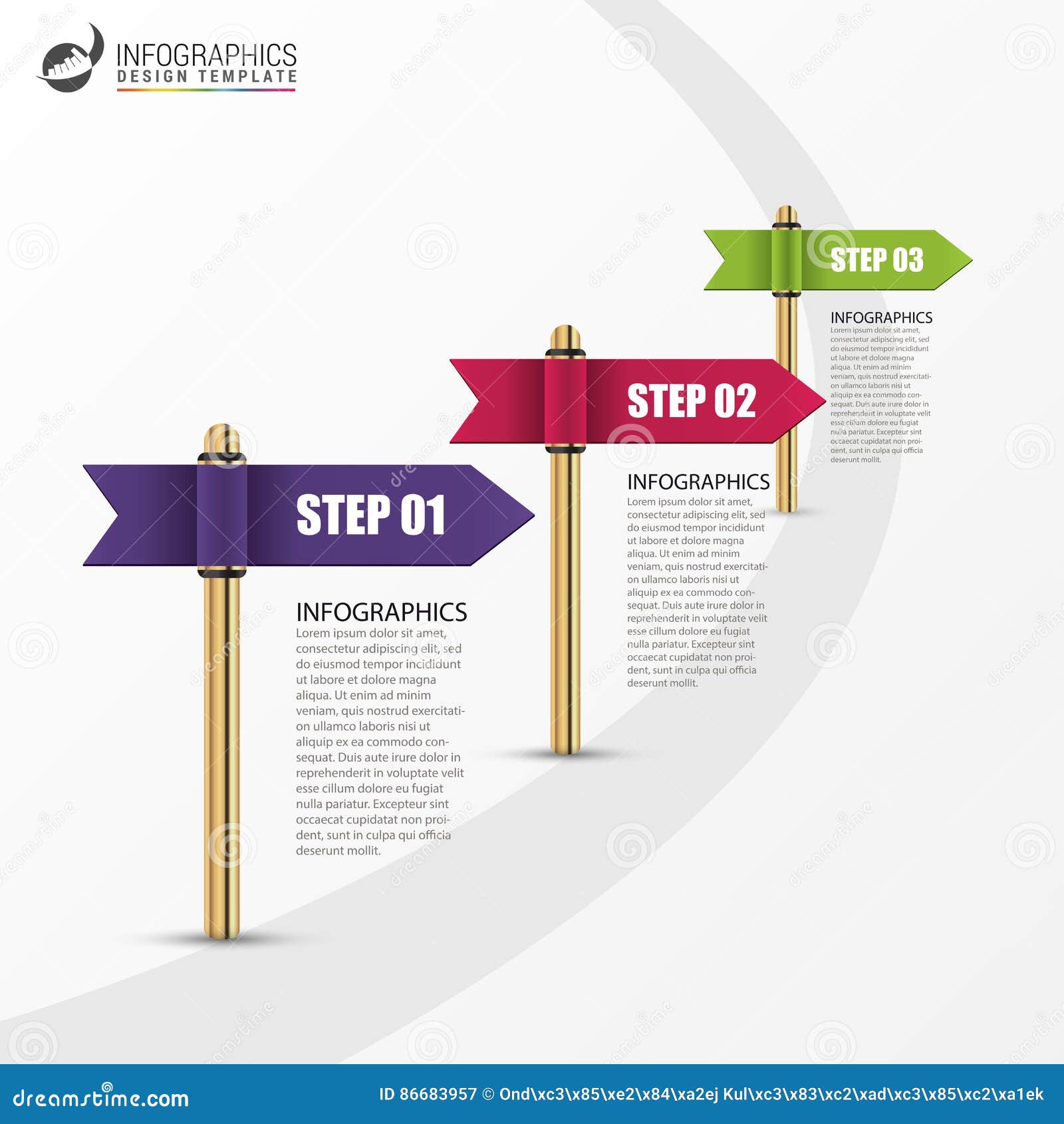Infographic Template. Business Concept with Multicolored Flag Stock ...