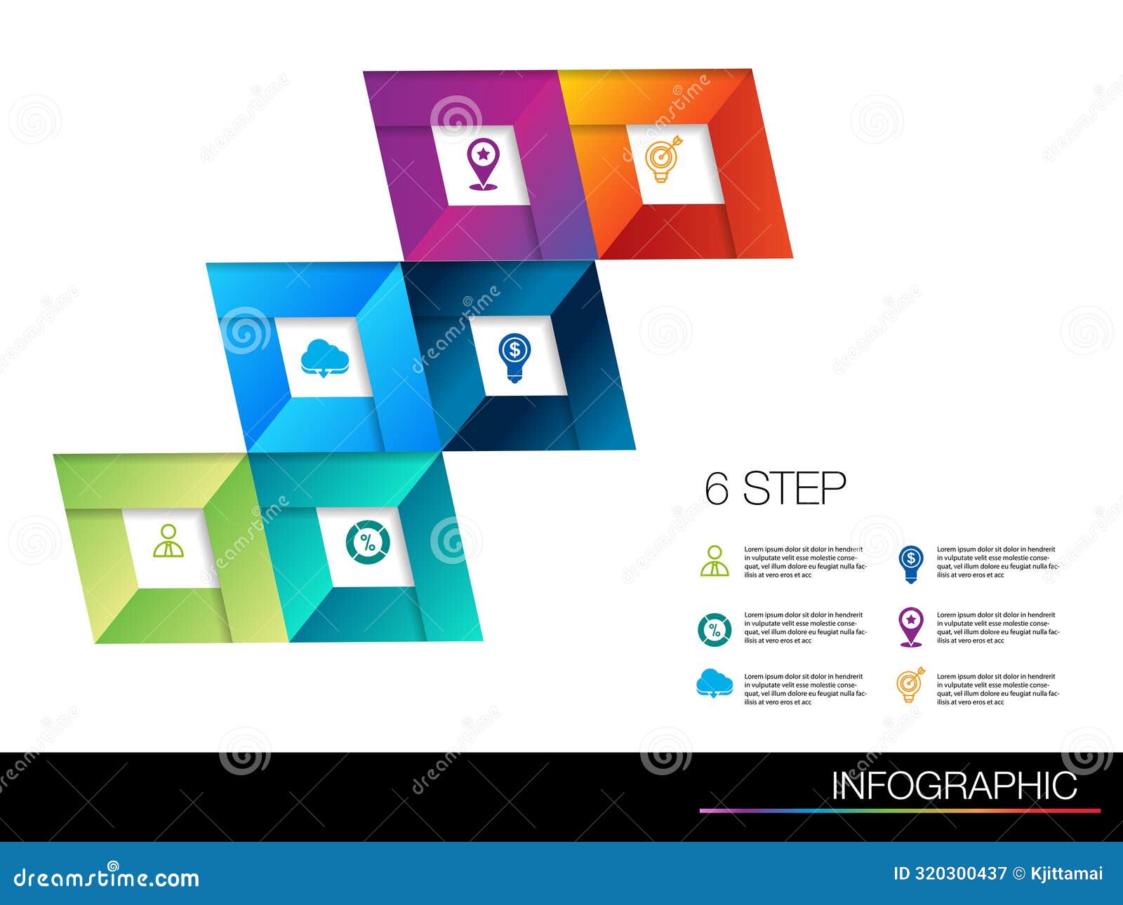 6 Step Framework Infographic Template for Presentation Stock ...