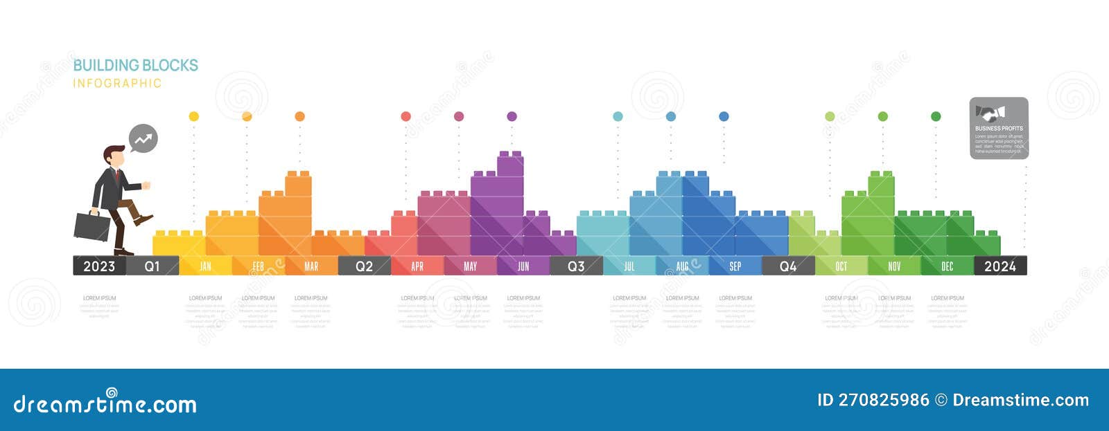 Infographic 12 Months Modern Timeline Roadmap Diagram Calendar Vector Illustration