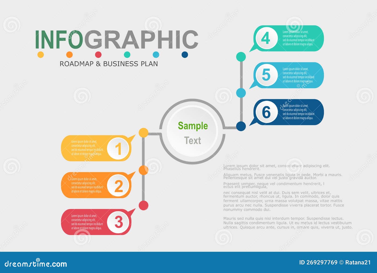 Infographic Template for Business Plan ,strategy, Roadmap. 6 Steps ...