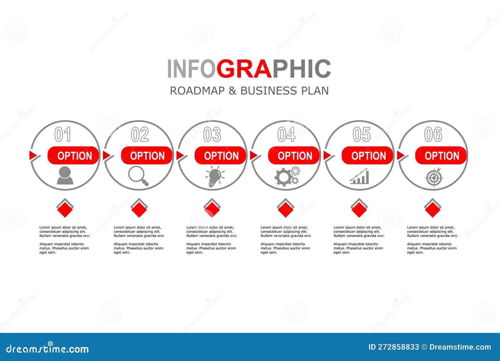 Infographic Template for Business Plan ,strategy, Roadmap. 6 Steps ...