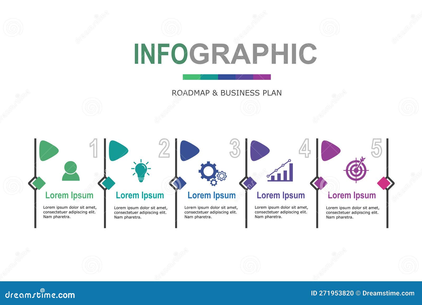 Infographic Template for Business Plan ,strategy, Roadmap. 5 Steps ...
