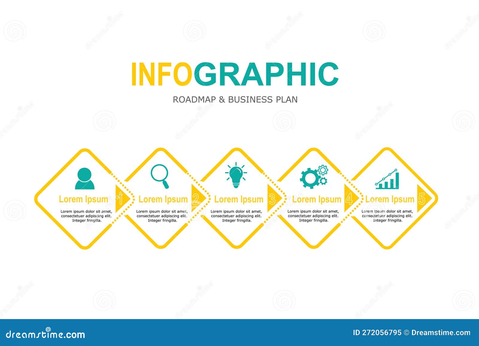 Infographic Template for Business Plan ,strategy, Roadmap. 5 Steps ...