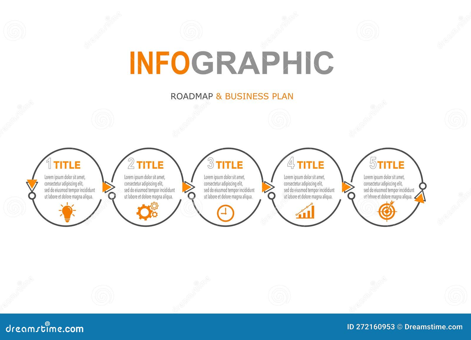 Infographic Template for Business Plan ,strategy, Roadmap. 5 Steps ...