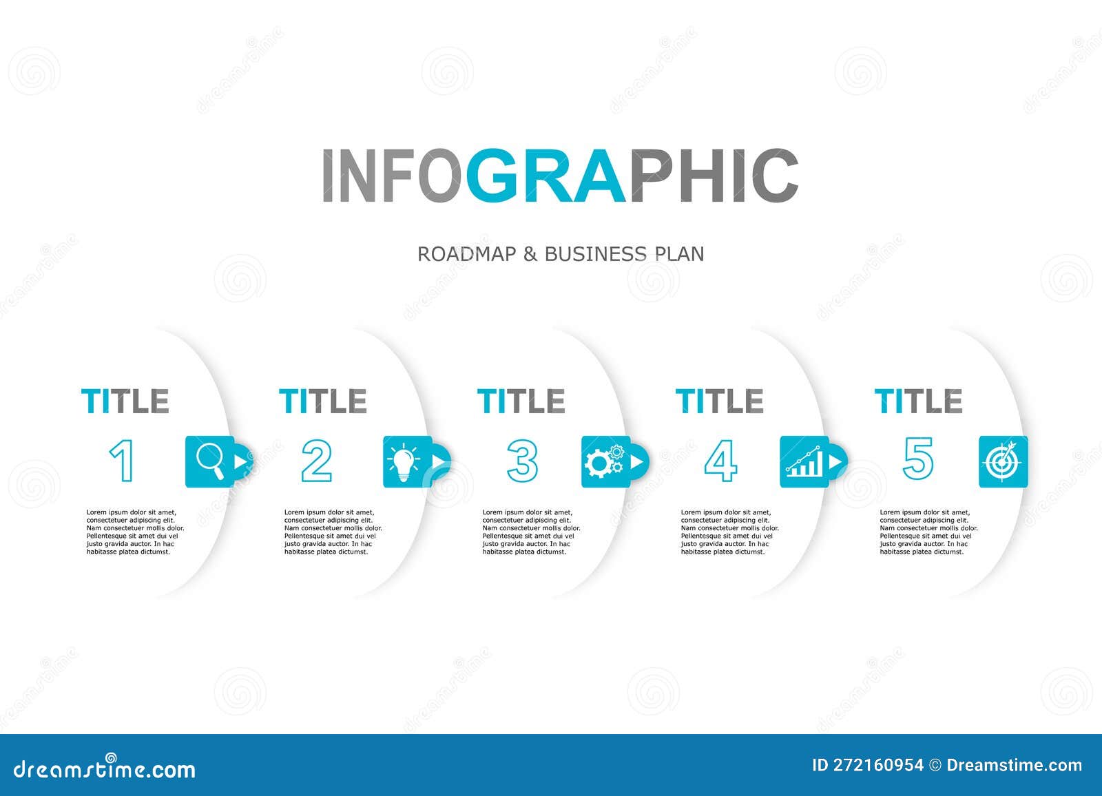 Infographic Template for Business Plan ,strategy, Roadmap. 5 Steps ...