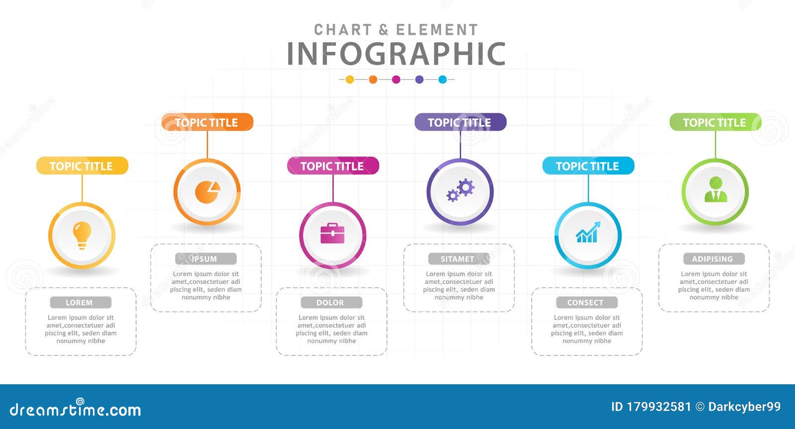 Modern Chart Template With Blue Arrows Vector Illustration ...