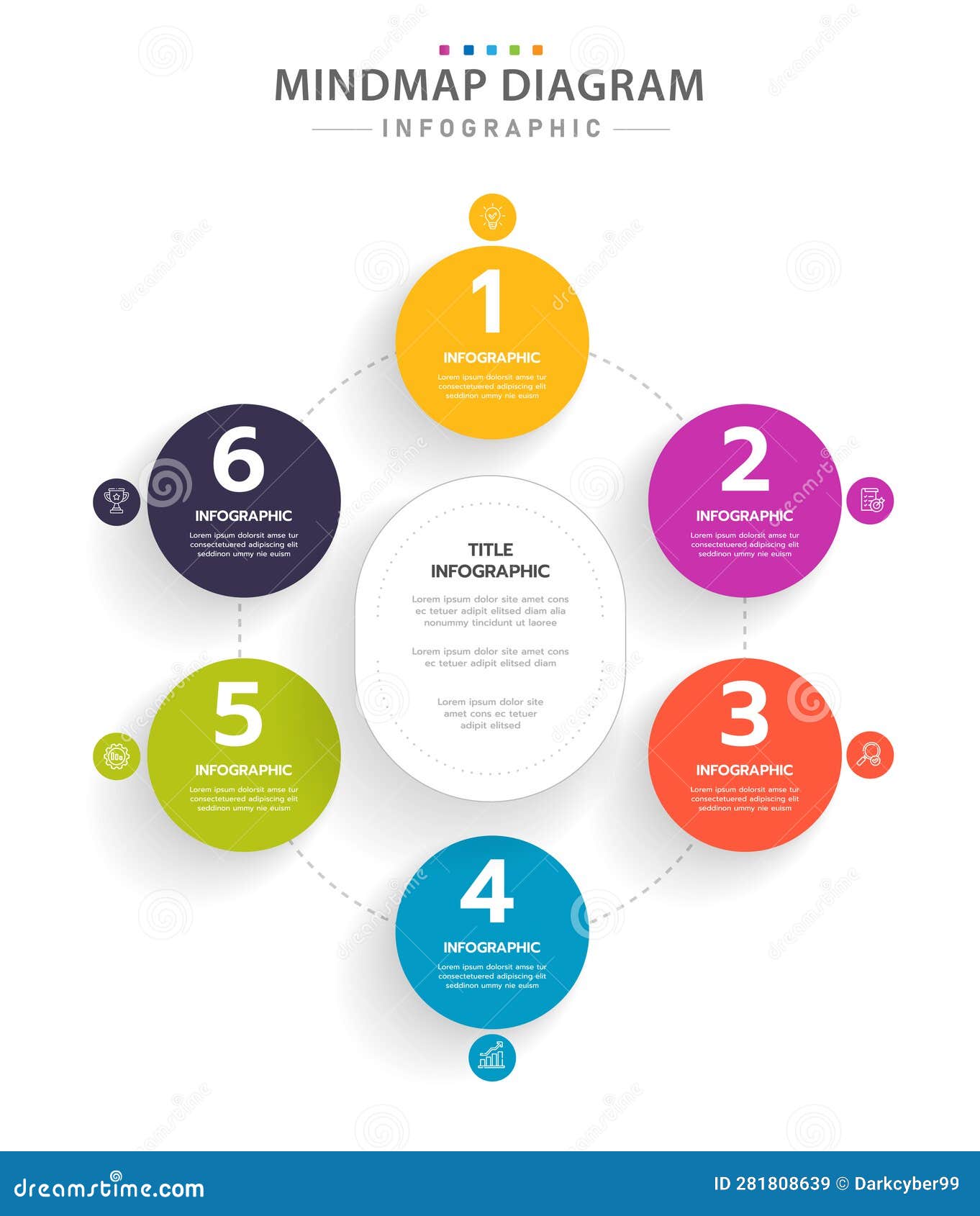 Infographic 6 Steps Modern Mindmap Diagram With Circle Topics, Vector ... Infographic 6 Steps Modern Mindmap Diagram With Circle Topics, Vector ...