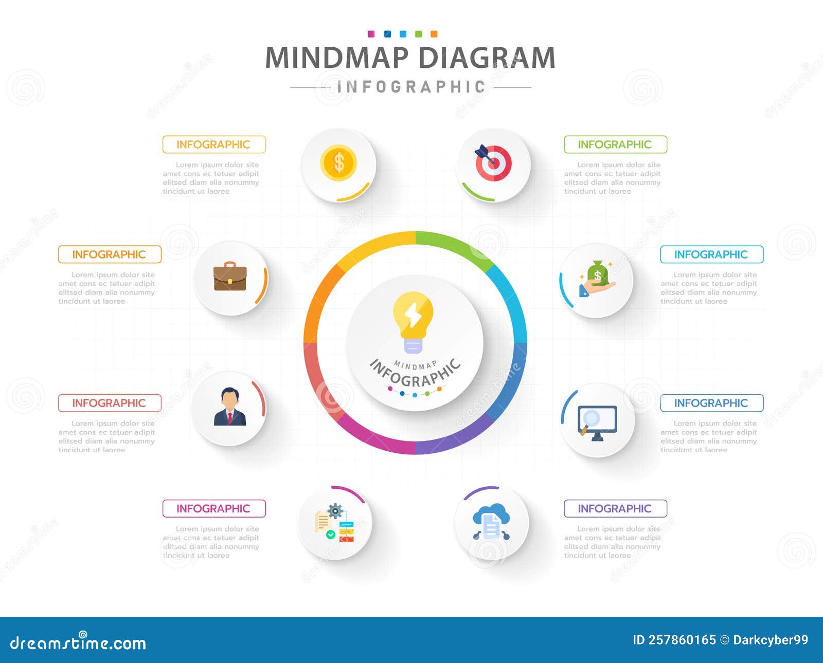 Infographic 6 Topic Steps Modern Timeline Diagram Calendar ...