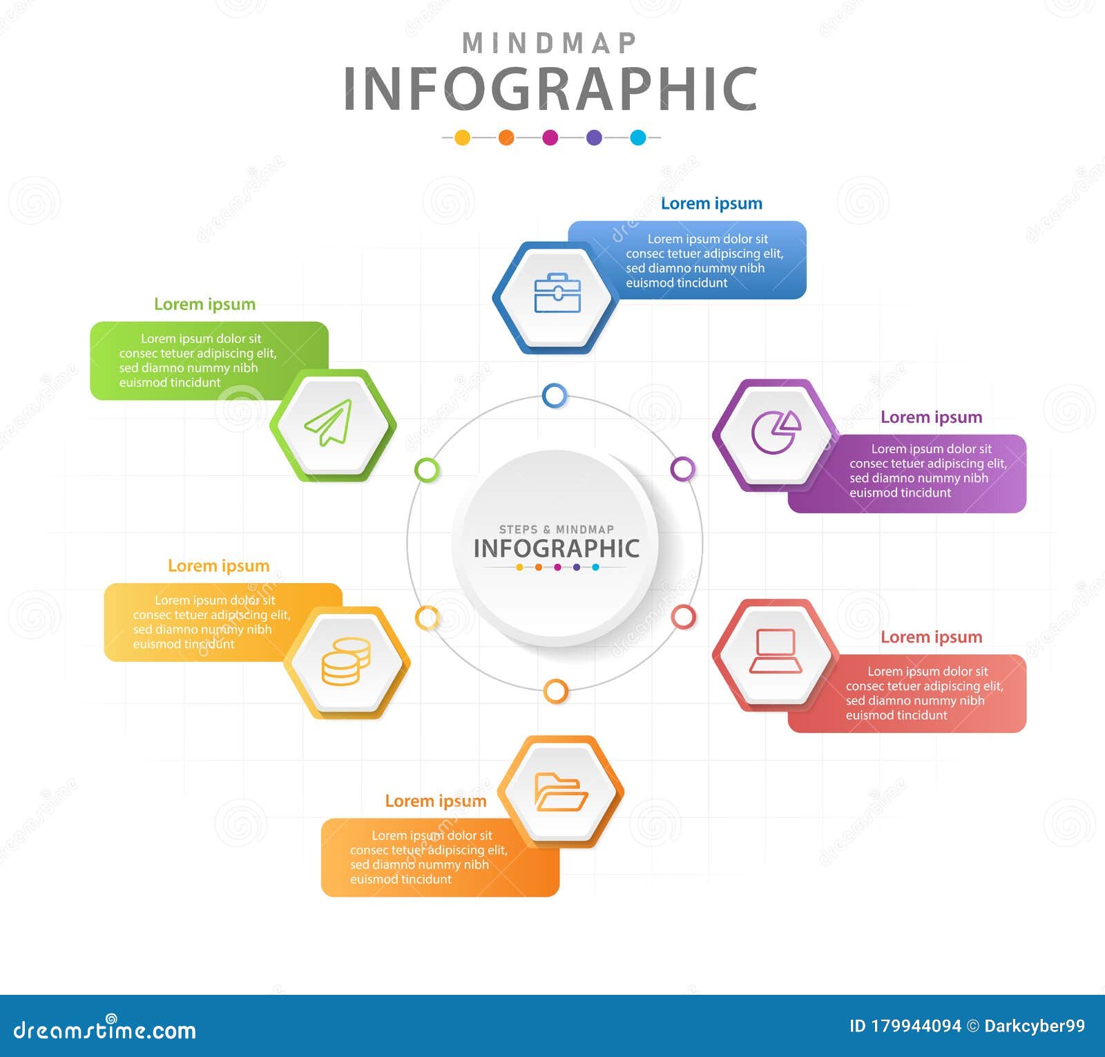 Infographic 6 Steps Modern Mindmap Diagram with Hexagons, Presentation ... Infographic 6 Steps Modern Mindmap Diagram with Hexagons, Presentation ...