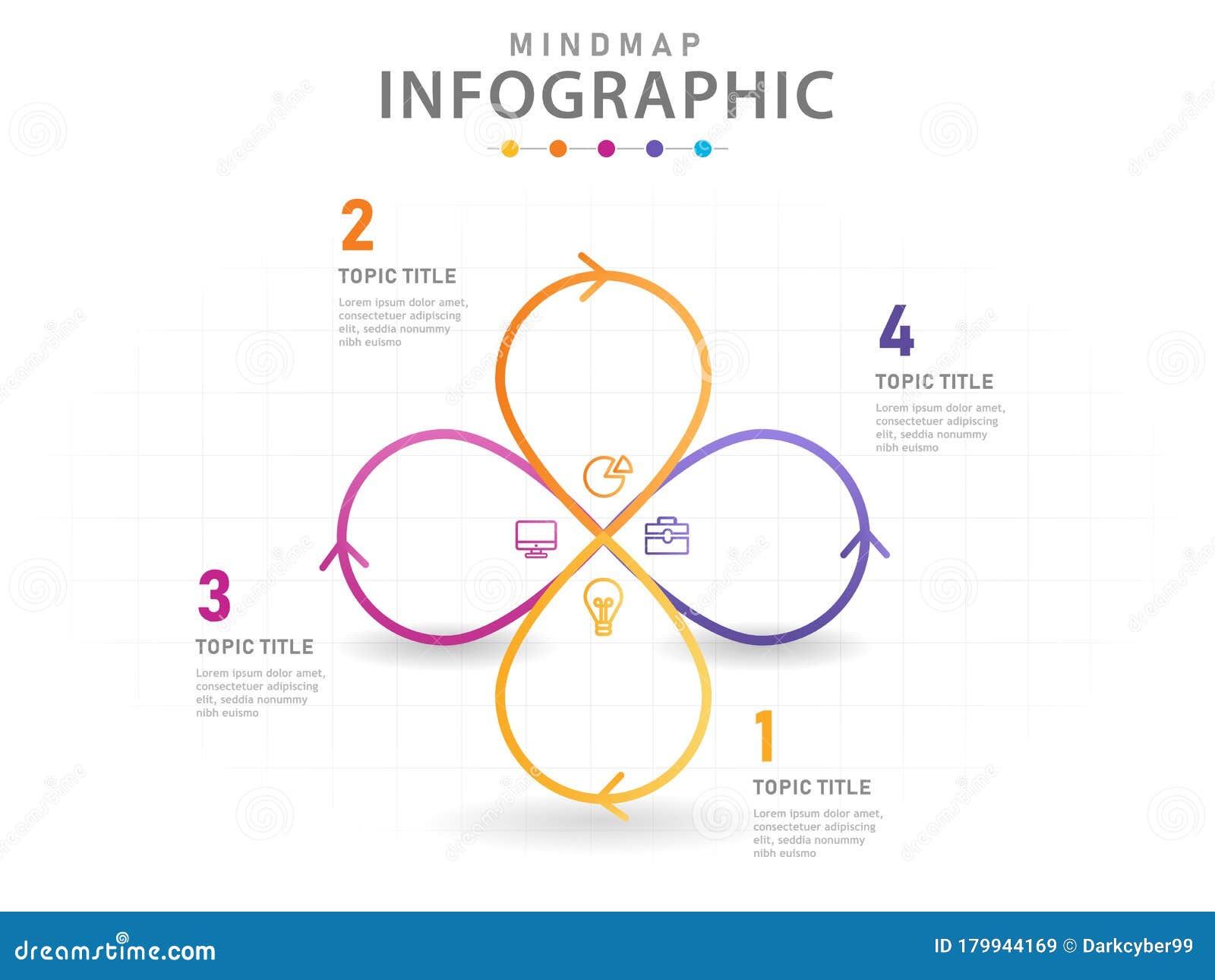 The Mindmap. Presentation With 9 Parts And Icons. Infographics With ...