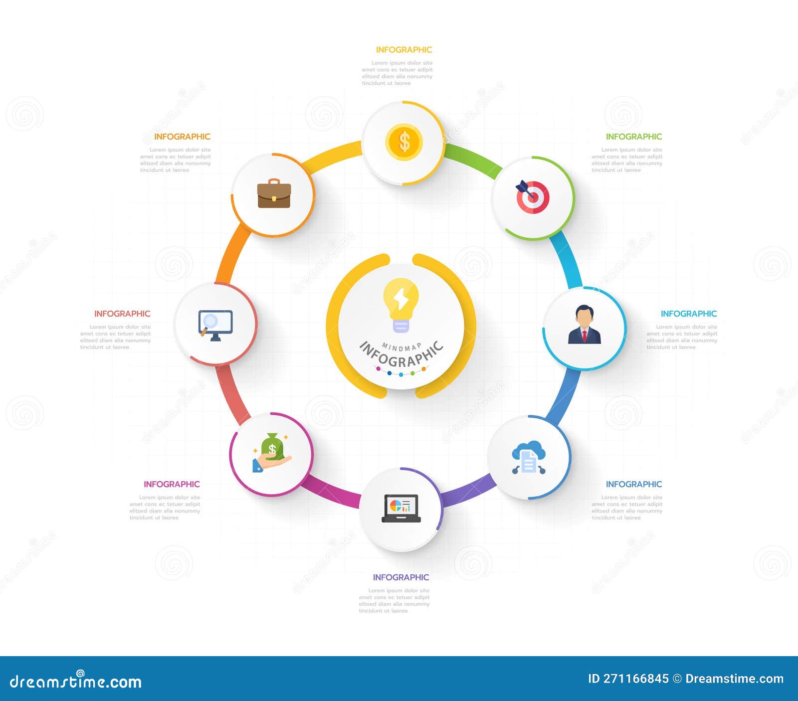 Infographic Template for Business. 8 Steps Modern Mindmap Diagram ...