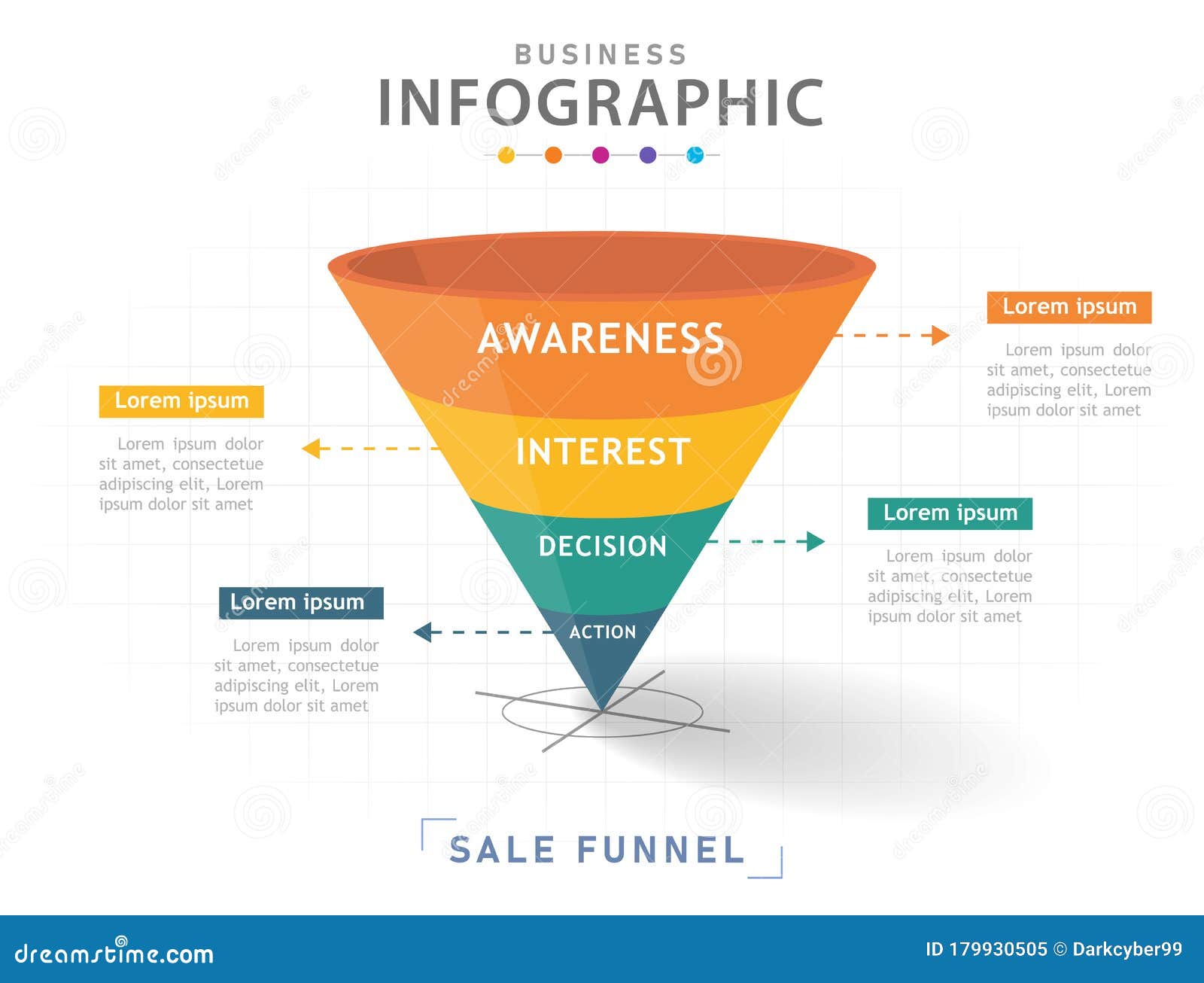 Infographic 4 Steps Modern Sales Funnel Diagram. Stock Vector ... Infographic 4 Steps Modern Sales Funnel Diagram. Stock Vector ...