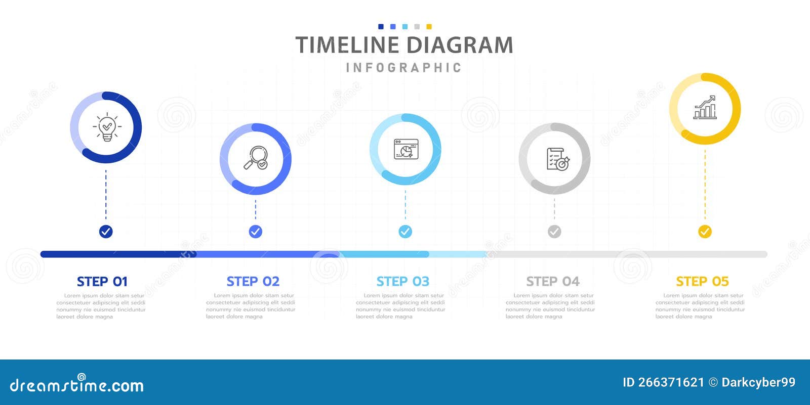 Infographic 5 Steps Modern Timeline Diagram Roadmap with Percent Pie ...