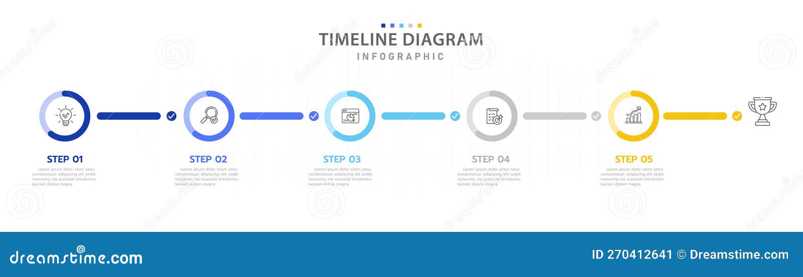 Infographic 5 Steps Modern Timeline Diagram Roadmap with Percent Pie ...
