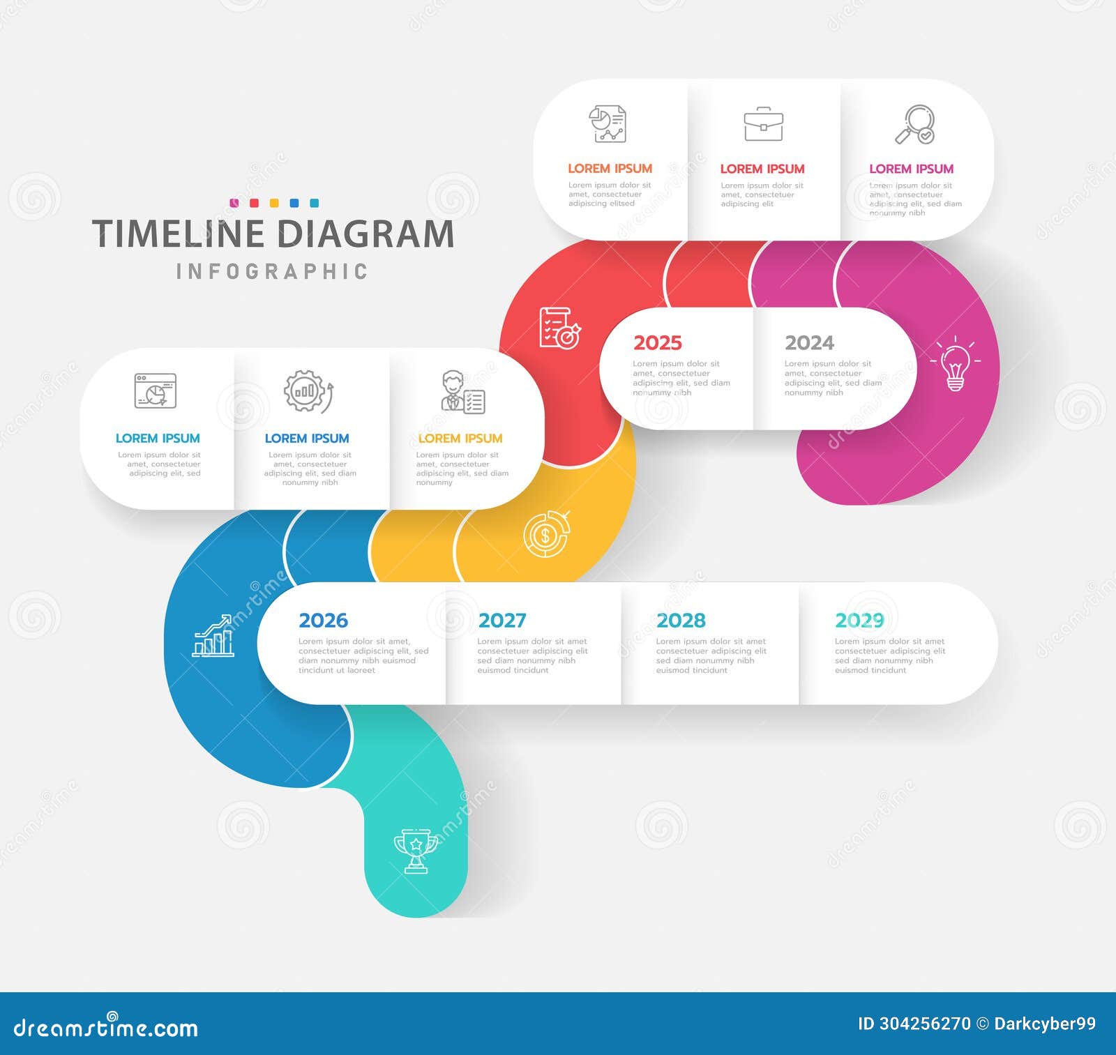 Infographic 5-6 Steps Modern Timeline Diagram with Roadmap and Rounded ...