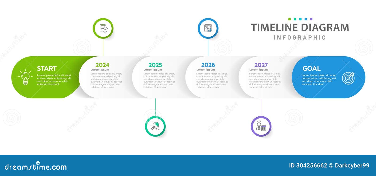 Infographic 6 Steps Modern Timeline Diagram with Roadmap and Rounded ...