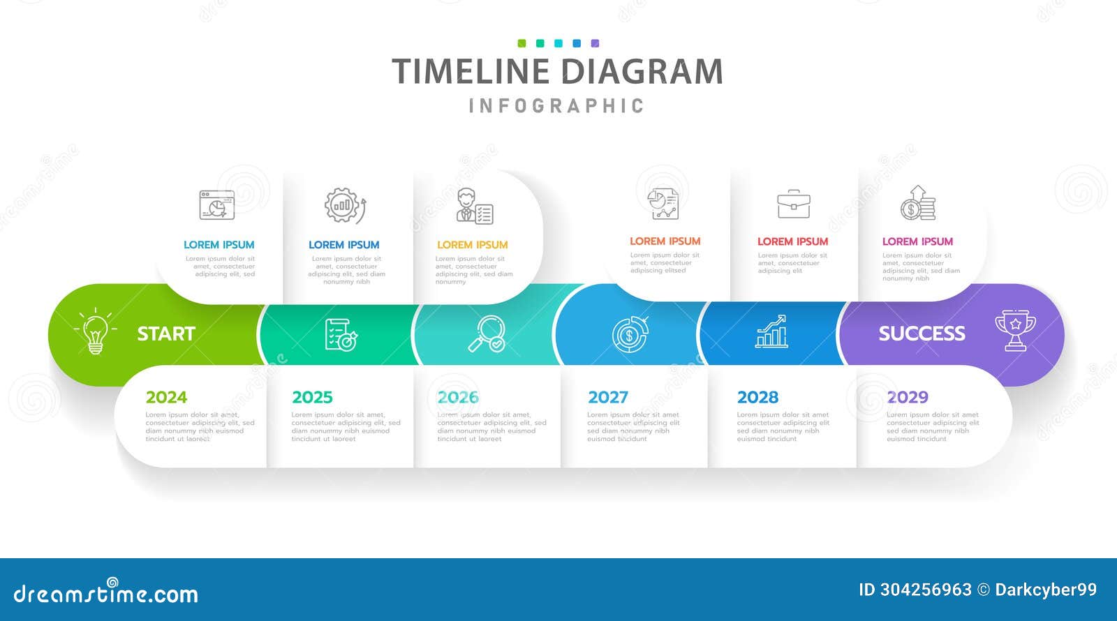 Infographic 5-6 Steps Modern Timeline Diagram with Roadmap and Rounded ...
