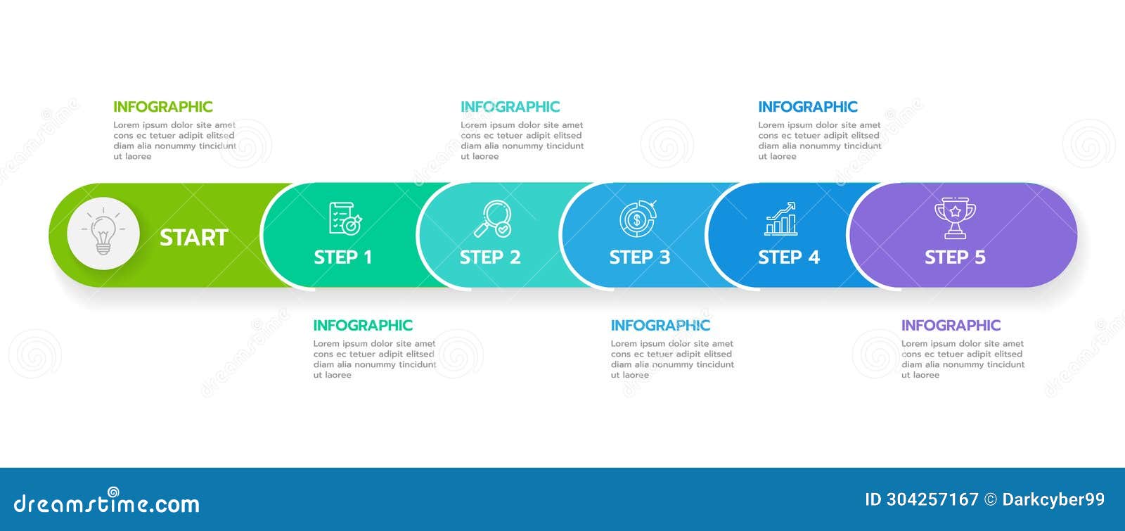 Infographic 6 Steps Modern Timeline Diagram Roadmap and Rounded ...