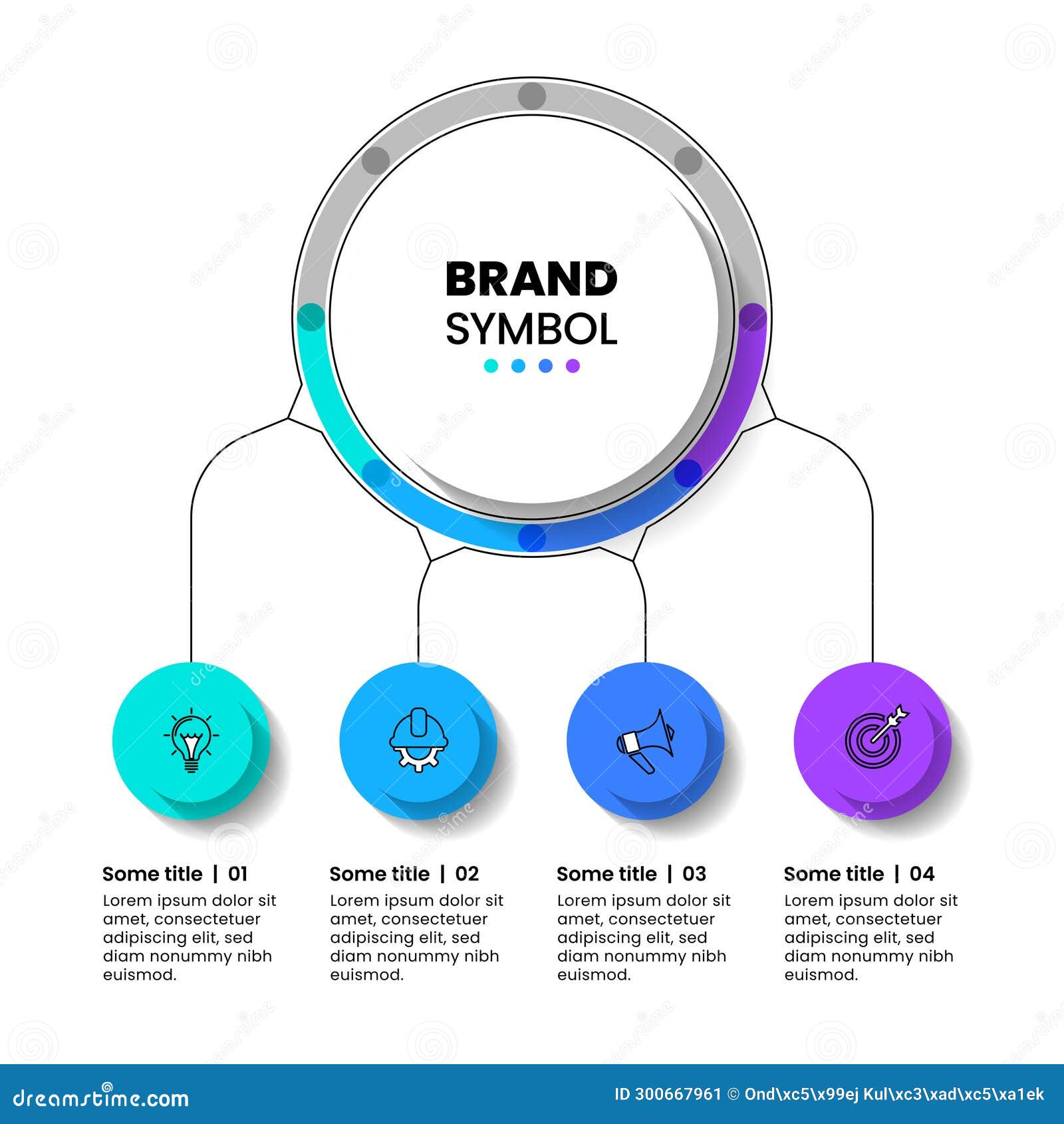 Infographic Template. a Circle with 4 Connected Steps Stock ...