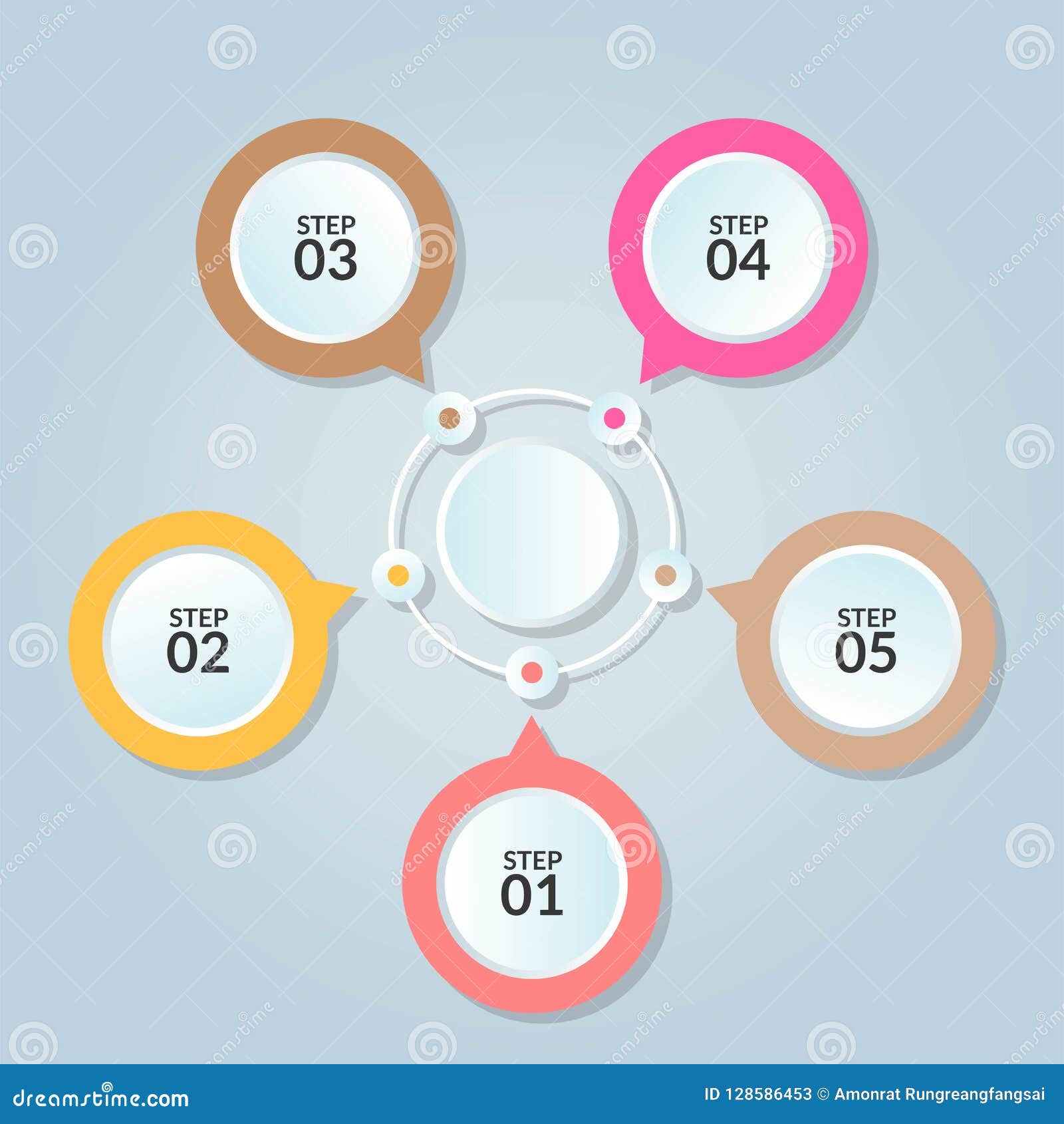Infographic Template of Circle Connection for Use in Workflow Di Stock ...