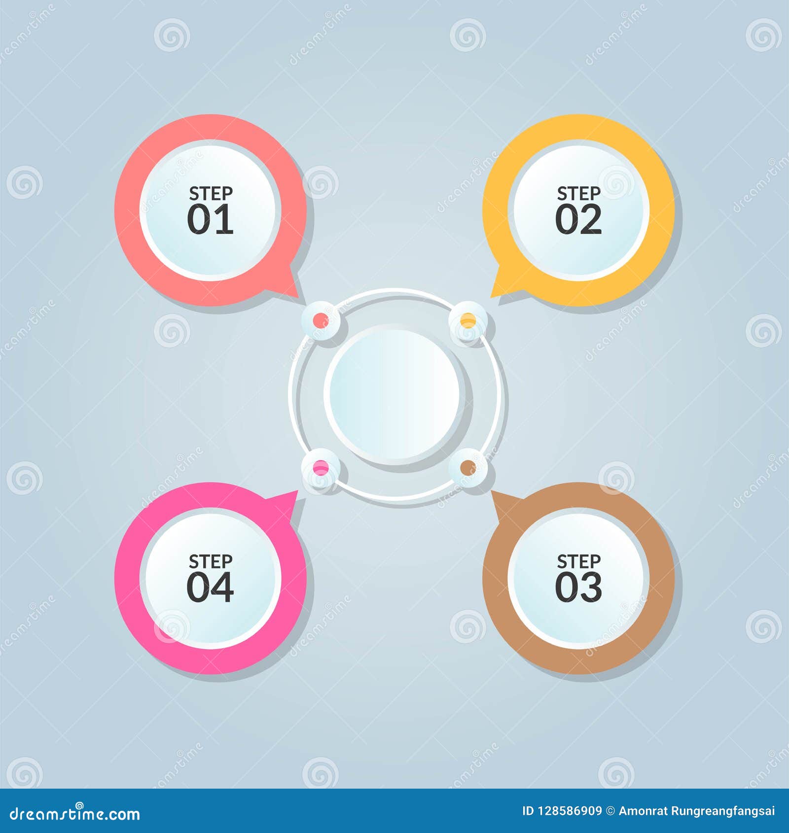 Infographic Template of Circle Connection for Use in Workflow Di Stock ...