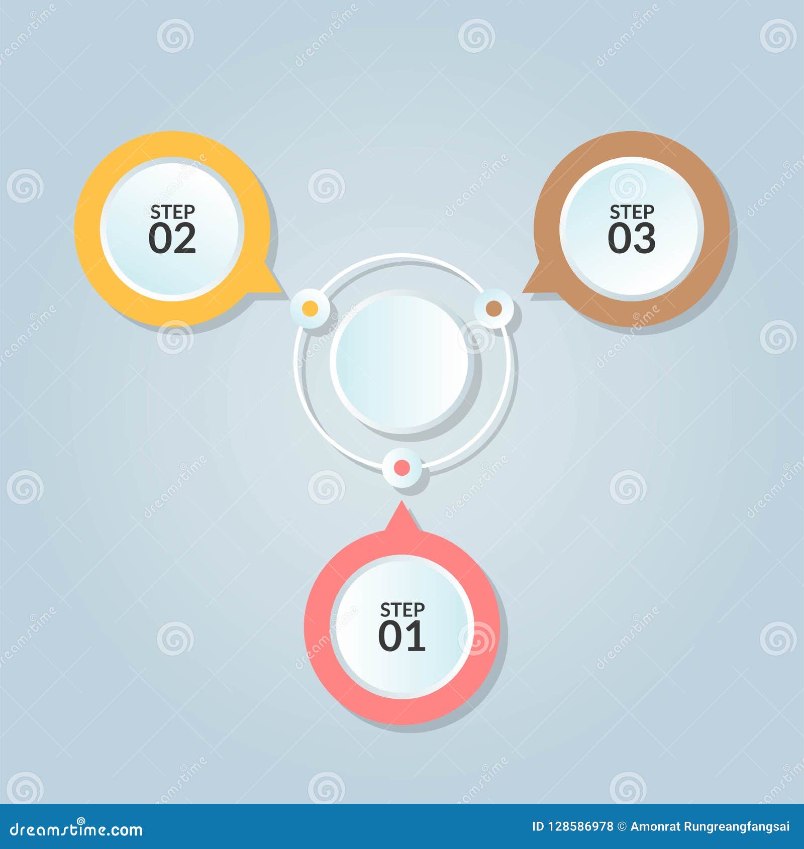 Infographic Template of Circle Connection for Use in Workflow Di Stock ...