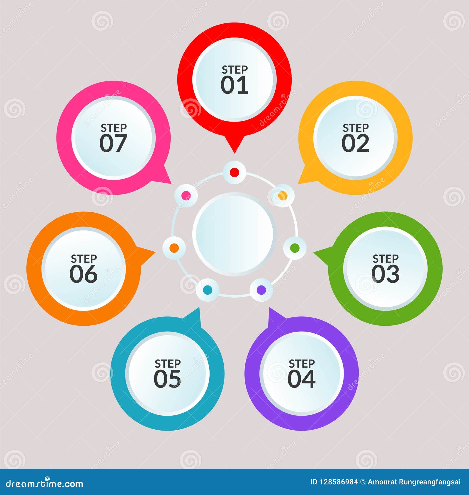 Infographic Template of Circle Connection for Use in Workflow Di Stock ...