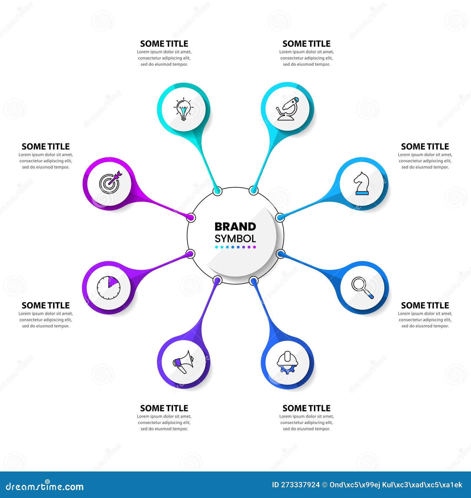 Infographic Template. Circle with 8 Linked Steps Stock Vector ...