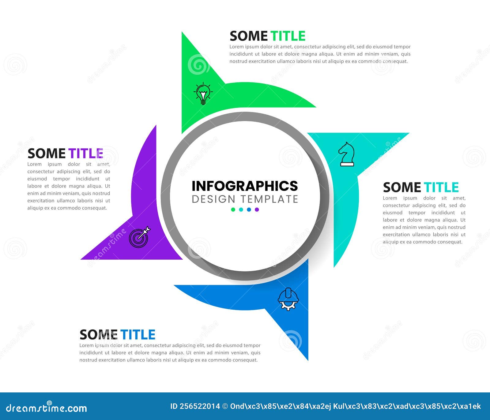 Infographic Template. Circle with 4 Steps and Icons Stock Vector ...