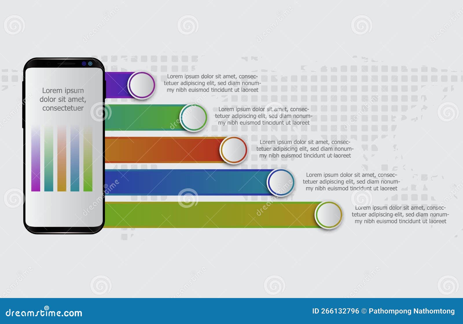 Infographic Template Column Graph Topic with Mobile Tablet Phone ...